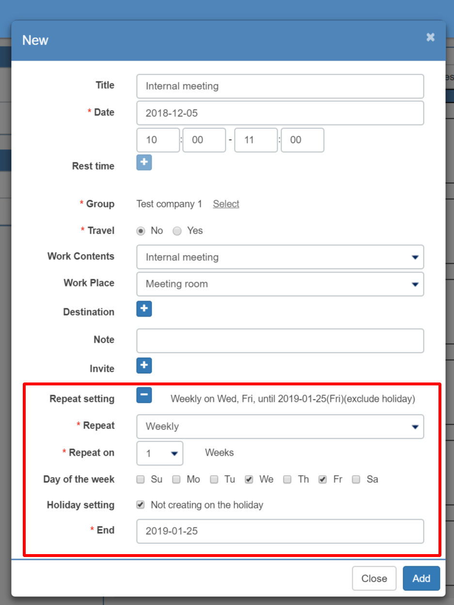 D-Help Center Repeat task (Employee operation)