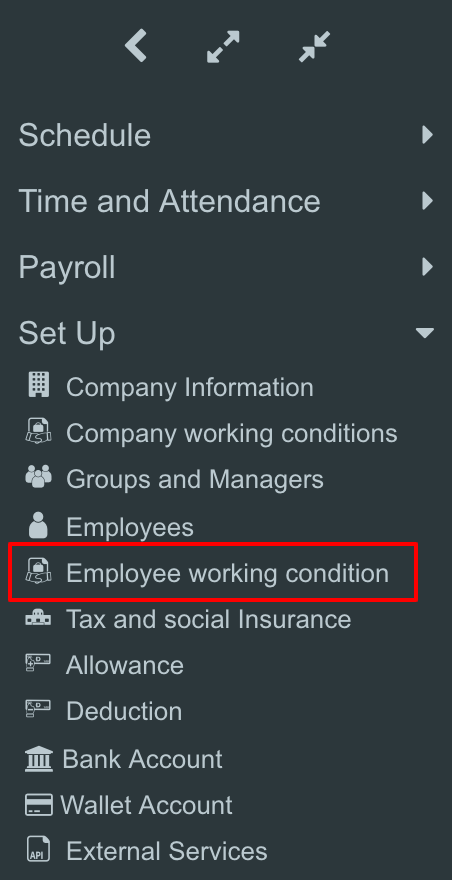 D-Help Center Salary information setting on employee working condition menu